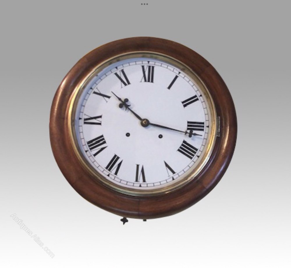 Antiques Atlas - Large Antique Circular Striking School Clock