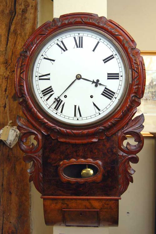 Antiques Atlas - A Late 19thC Walnut Drop Dial Wall Clock