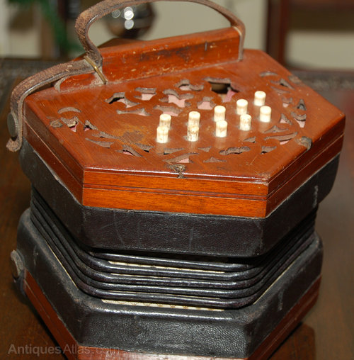 Antiques Atlas - Rosewood Twenty Button Concertina