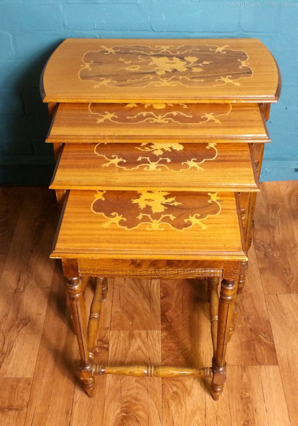 Antiques Atlas - Nest Of 4 Inlaid Tables