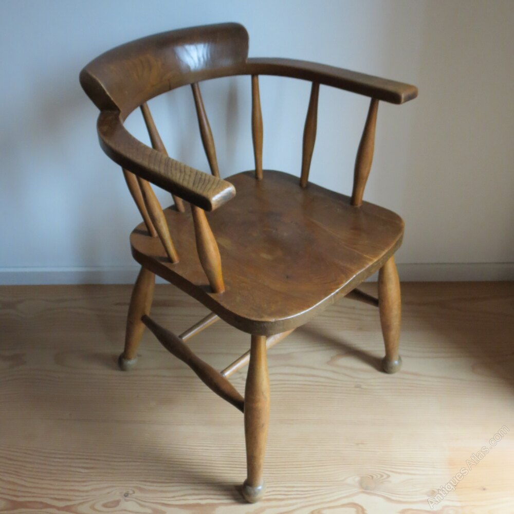 Pair Of 1940s Elm Captain Carver Chairs CC41 Utili as793a292 / st1643 ...