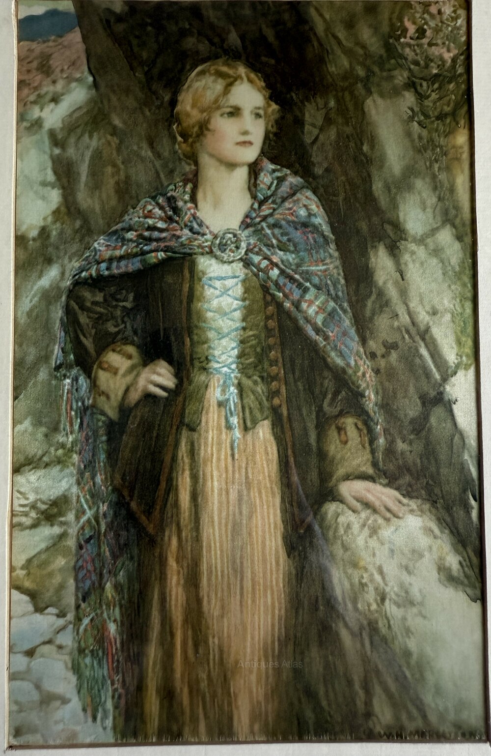 Antiques Atlas - Celtic Lady Signed Print On Silk W Margetson 1931 ...
