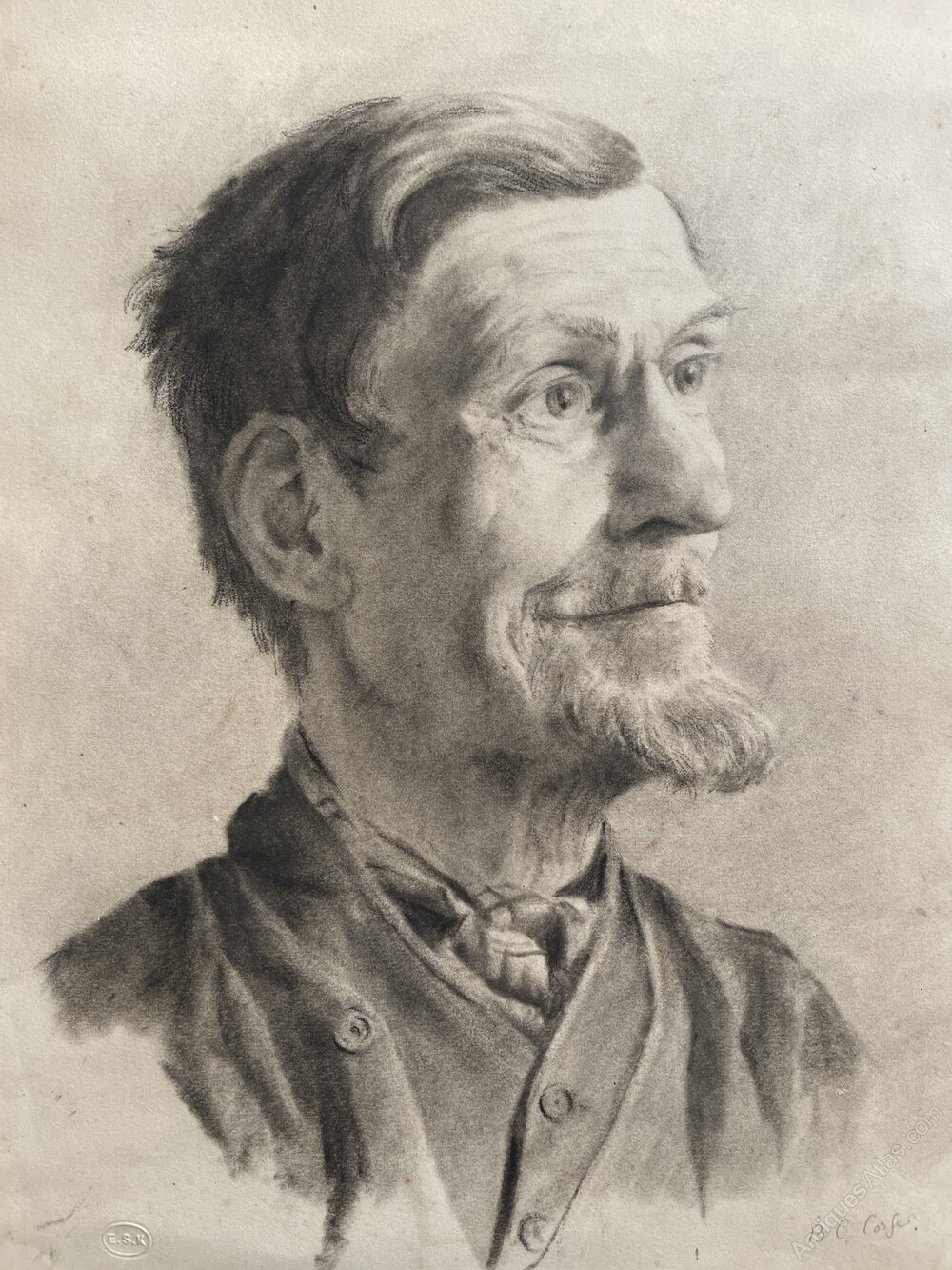 Antiques Atlas - Pencil Studies Of Old Men For ESK C.1900 as422a233