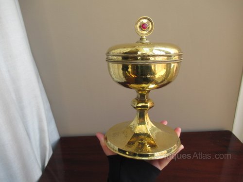 Antiques Atlas - Sterling Silver Gilt Ciborium, Lidded Chalice