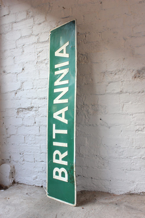 Antiques Atlas - A Large Mid 20thC Vintage Metal Sign 'Britannia' as155a593