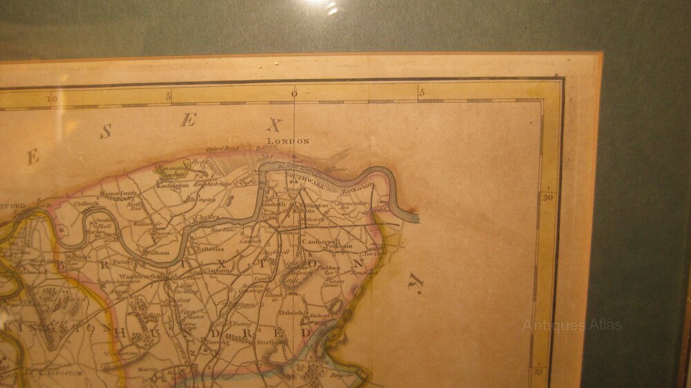 Antiques Atlas - Fine Old Framed Map Of Surrey (Surry) By John Cary ...