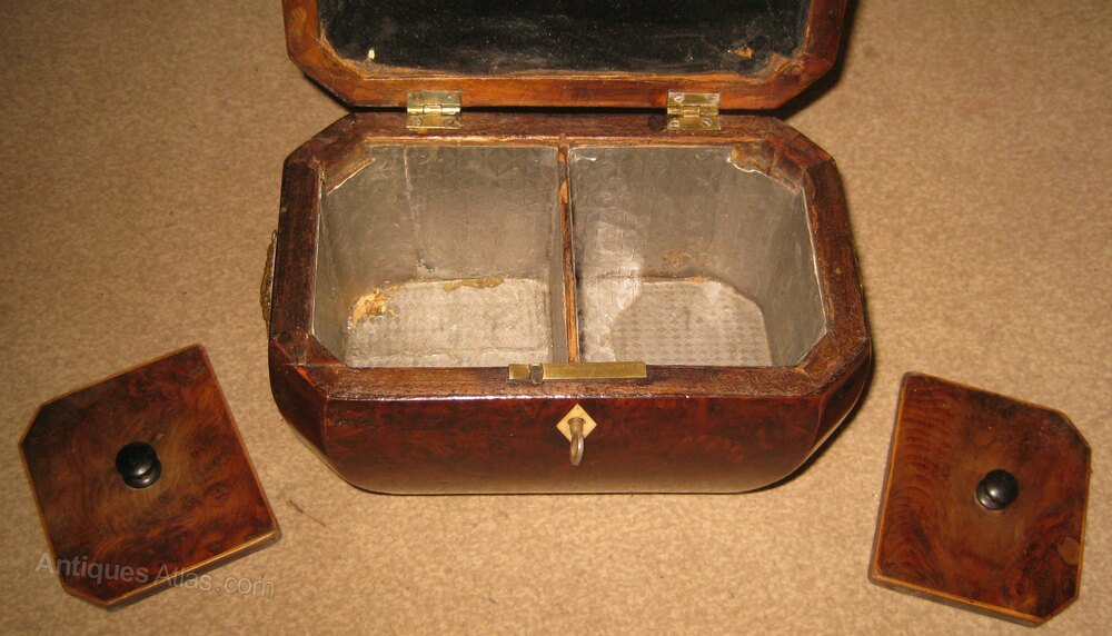 Antiques Atlas - Georgian, Barrel Shaped, Burr Elm Tea Caddy as513a1123 ...