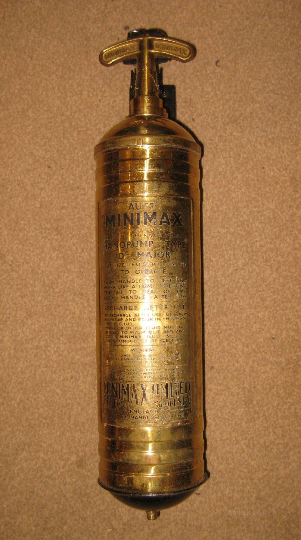 Antiques Atlas - Lovely Early Brass Fire Extinguisher By Minimax ...