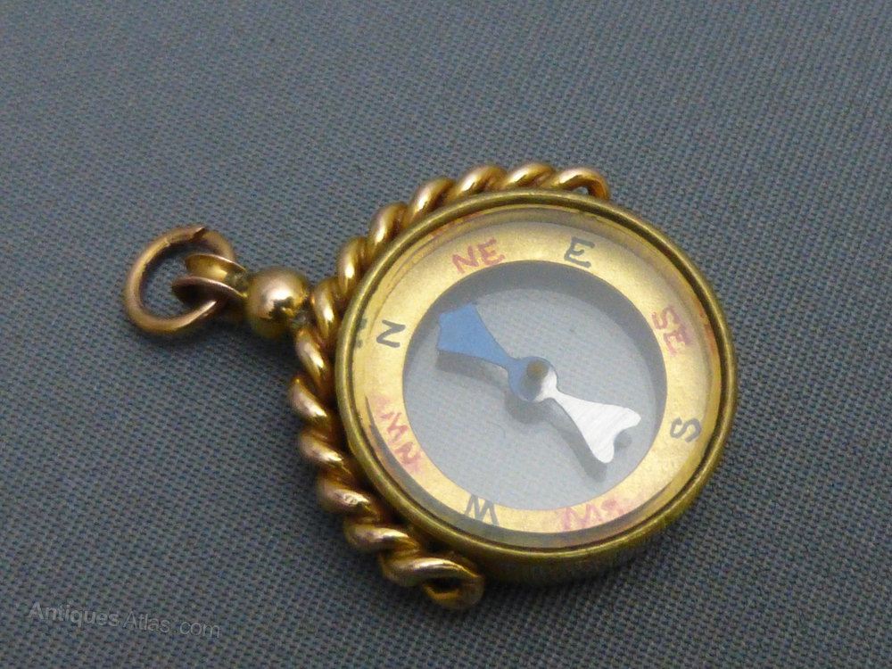 Antiques Atlas - 9ct Gold Compass / Fob