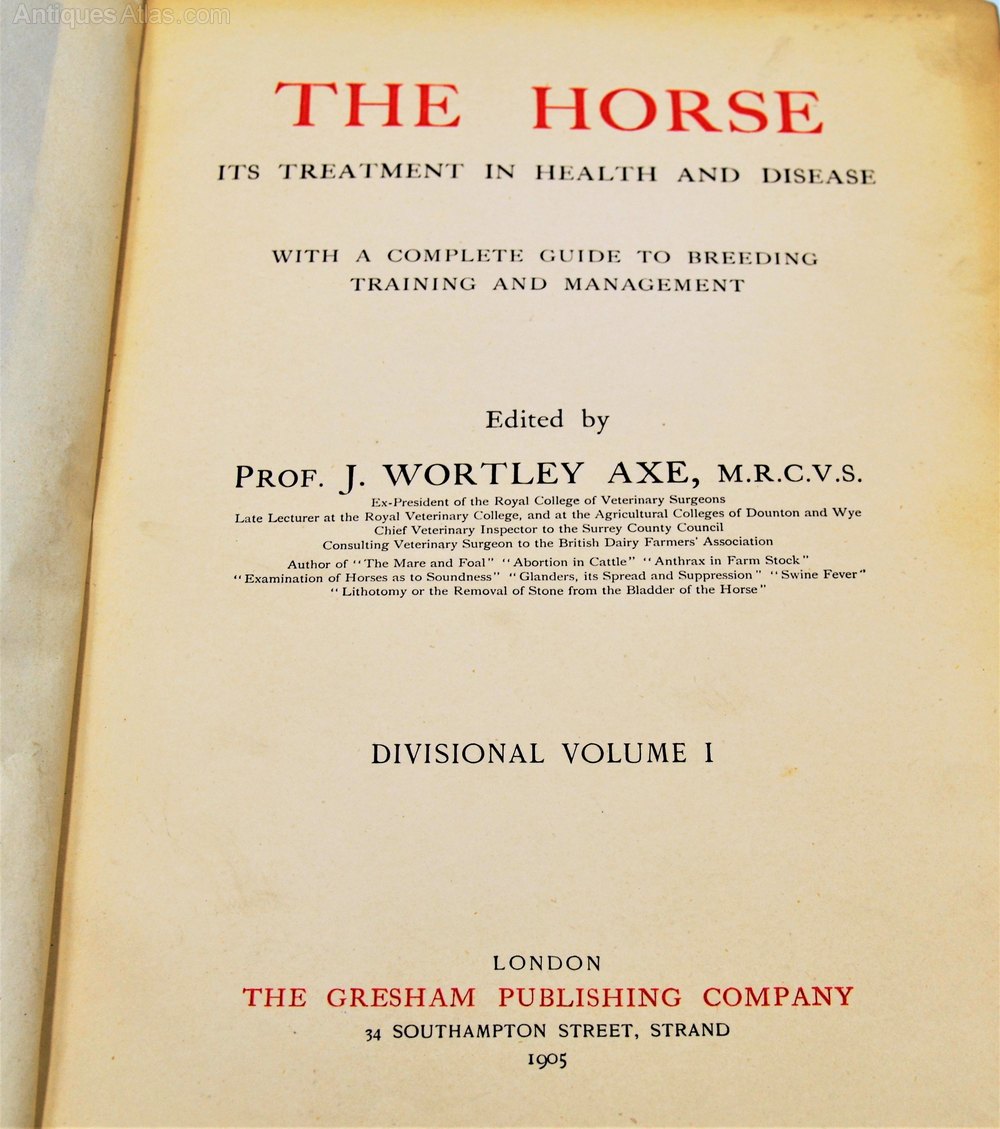 Antiques Atlas - Horse Its Treatment Health Disease 9 Books Wortley as963a108