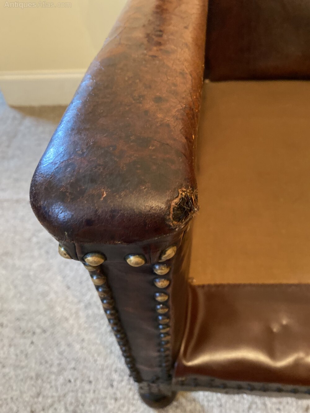 Pair Of Antique Original Hide Cottage Arm Chairs. as1042a037 / Cc11 ...