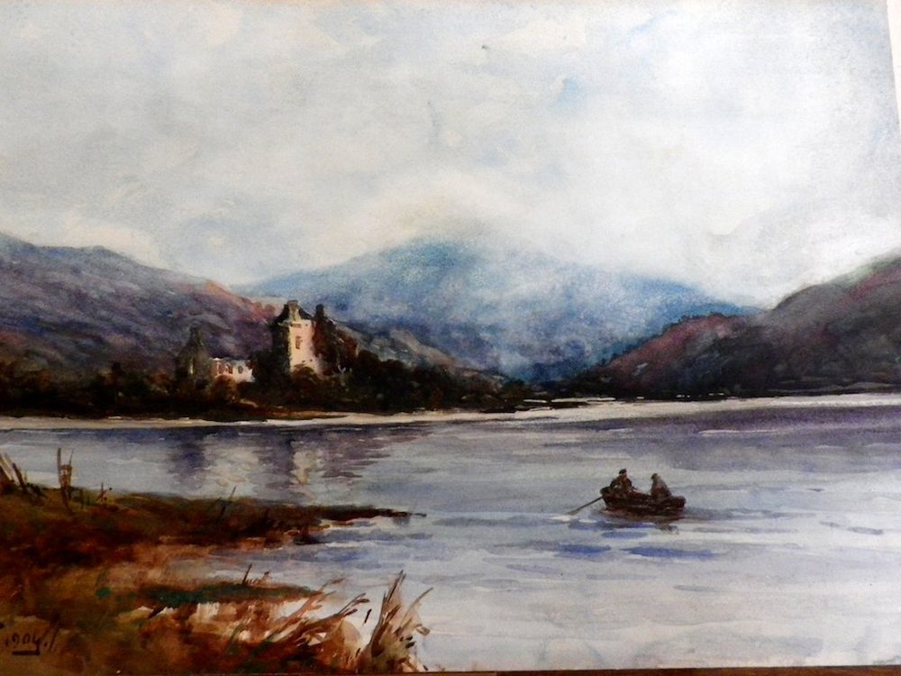 Antiques Atlas - Antique Watercolour Painting Scottish Loch