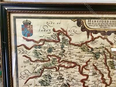 Antiques Atlas - 1620 Original John Speed Map Of Herefordshire