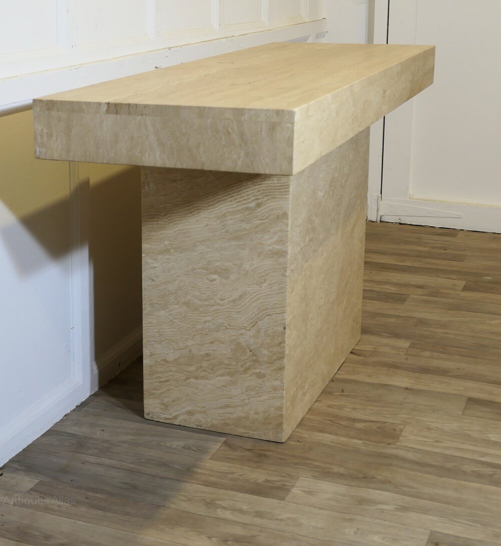 1970s Vintage Travertine Stone Cube Console Table as284a10950 / TNG266 ...