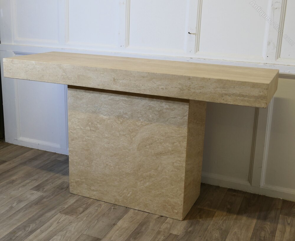 1970s Vintage Travertine Stone Cube Console Table as284a10950 / TNG266 ...