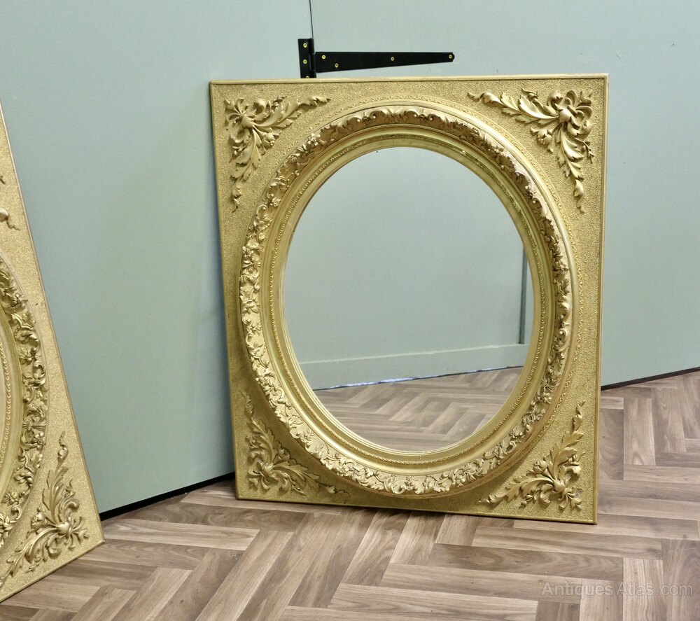 Antiques Atlas - A Pair Of Matching Panel Mirrors, 2 Oval Gold Leaf ...
