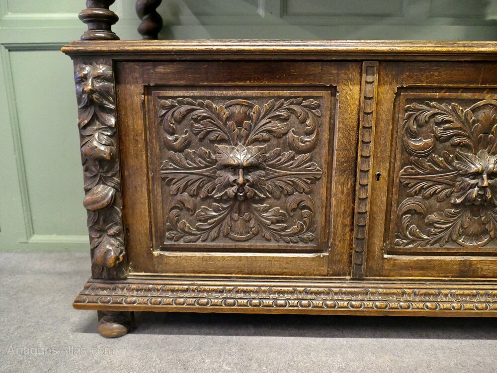 A Superbly Carved Green Man Oak Side Board, Buffet as284a12164 / AH95 ...