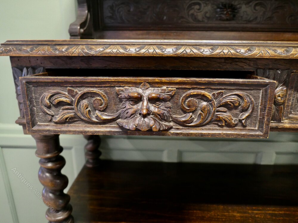 A Superbly Carved Green Man Oak Side Board, Buffet as284a12164 / AH95 ...