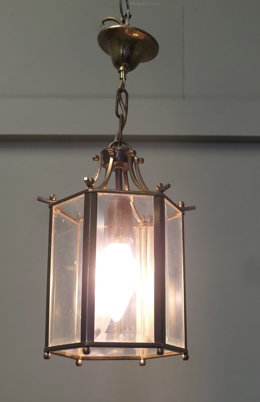 Antiques Atlas - French Brass And Glass Lantern, Hall Light as284a12940 ...