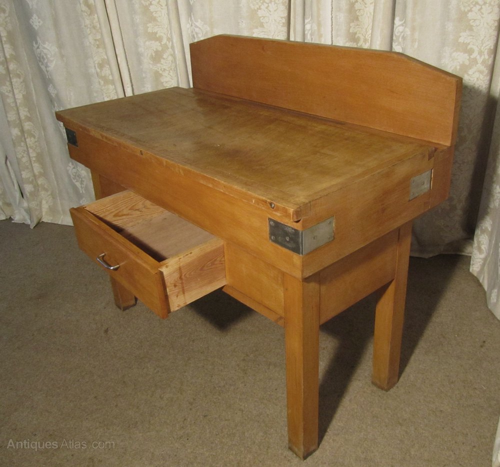 French Vintage Butchers Block Kitchen Island - Antiques Atlas
