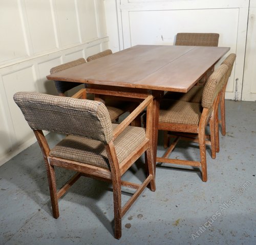 Antiques Atlas - Limed Oak Extending Dining Table And 6 Chairs