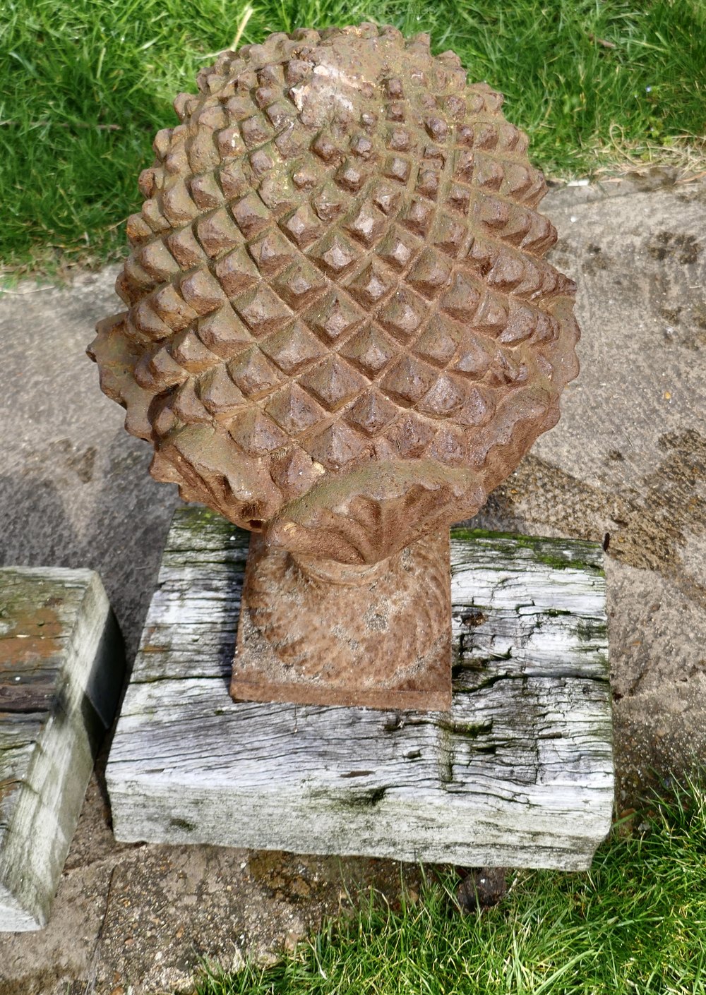 Antiques Atlas - Pair Of Large Iron Pine Cone Gate Post Finials