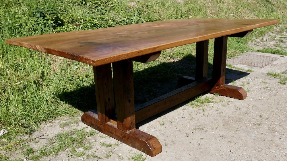 Reclaimed Elm Rustic English Barn Table - Antiques Atlas