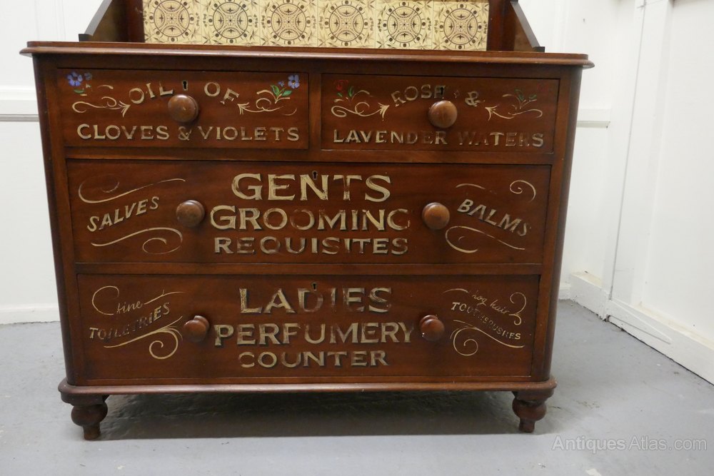 Victorian Sign Painted Chemist’s Chest Of Drawers - Antiques Atlas