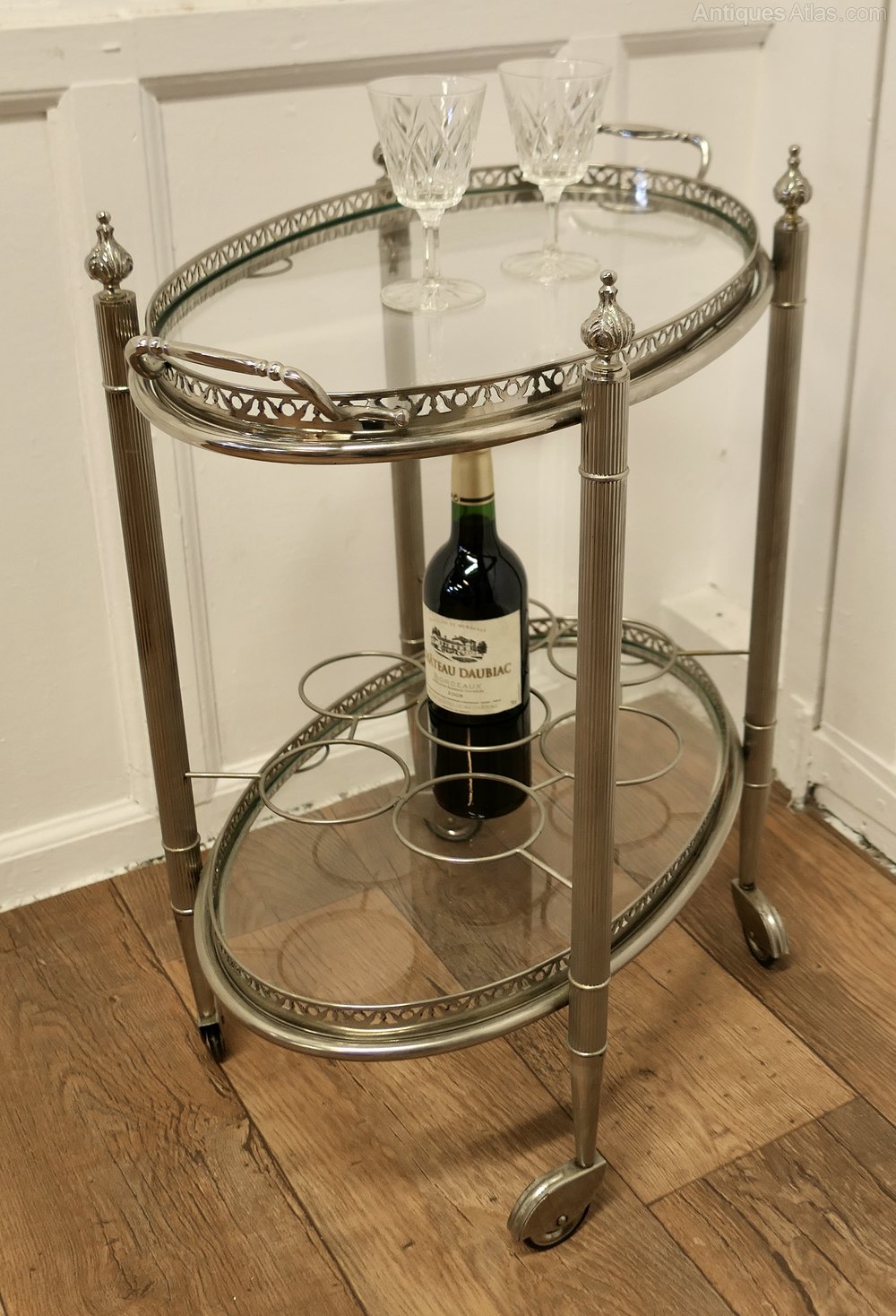 Antiques Atlas - Vintage Art Deco Silver Drinks Trolley With Tray