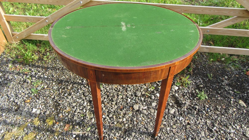 Antique Georgian Inlaid Fold Over Games Table - Antiques Atlas