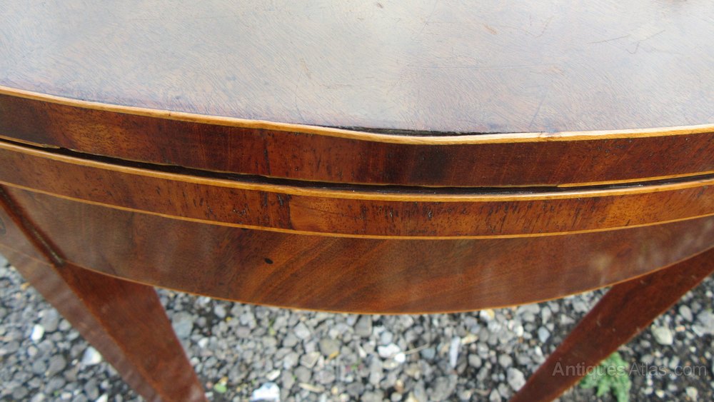 Antique Georgian Inlaid Fold Over Games Table - Antiques Atlas