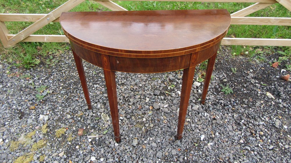Antique Georgian Inlaid Fold Over Games Table - Antiques Atlas