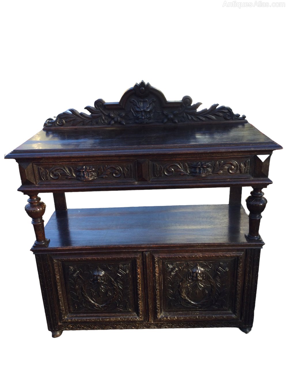 Antique Victorian Carved Oak Buffet - Antiques Atlas