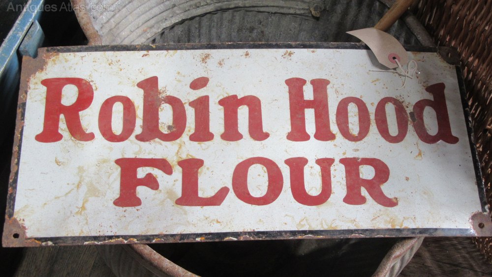 Antiques Atlas - Vintage Robin Hood Flour Enamel Advertising Sign ...