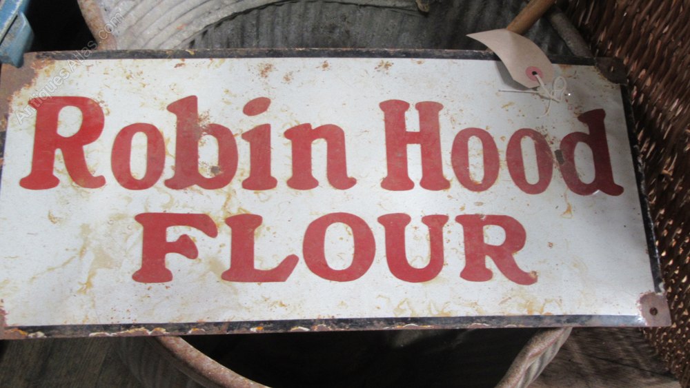 Antiques Atlas - Vintage Robin Hood Flour Enamel Advertising Sign ...