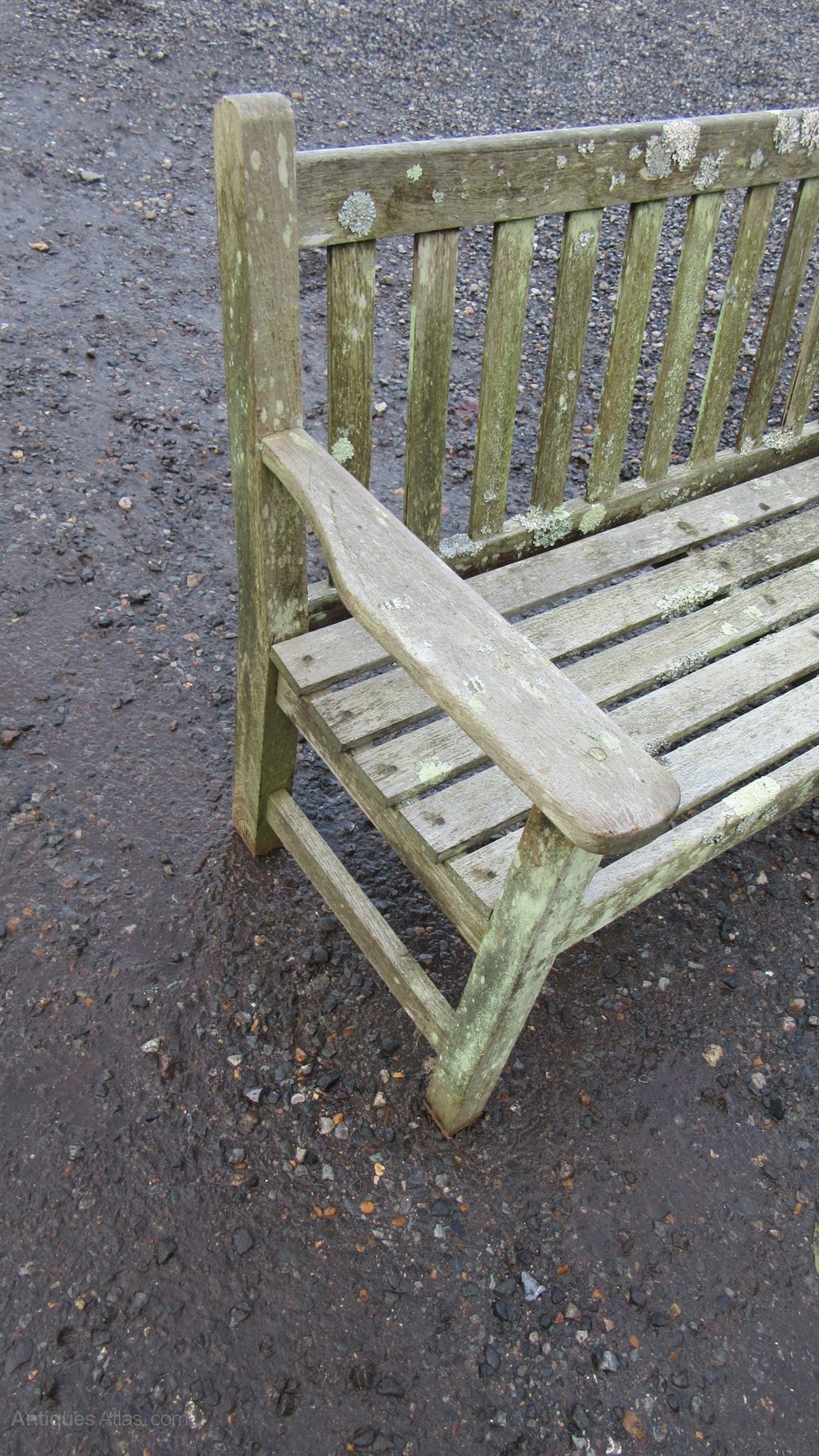 Antiques Atlas - Vintage Weathered Teak Garden Bench