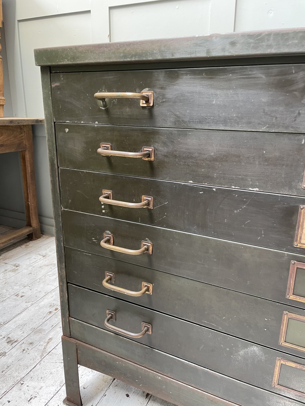 Vintage Steel Plan Chest In Original Paint as1135a036 - Antiques Atlas
