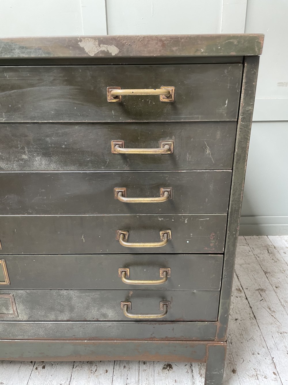 Vintage Steel Plan Chest In Original Paint as1135a036 - Antiques Atlas