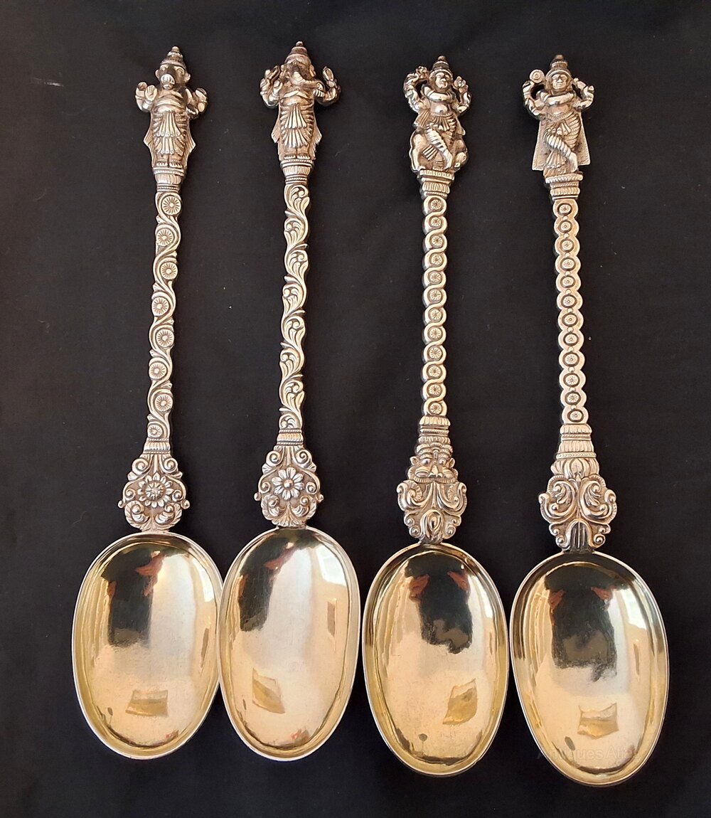 Antiques Atlas - 4 Quality Indian Silver Serving Spoons. as1007a928