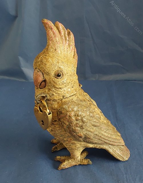 Antiques Atlas - Cold Painted Parrot Money Box. C1880.