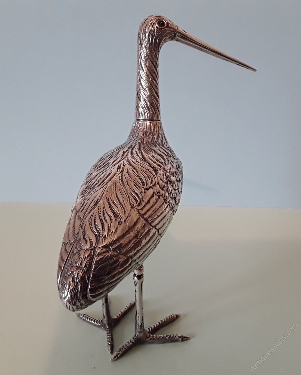 Antiques Atlas - Dutch Silver Stork Or Crane Garnet Eyes, Circa 1870.