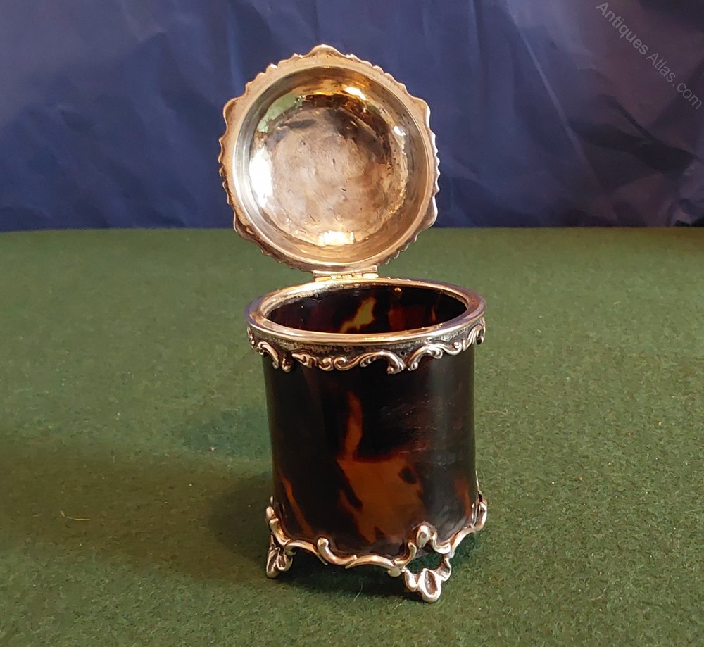 Antiques Atlas - Silver And Tortoiseshell Pot. London 1901.