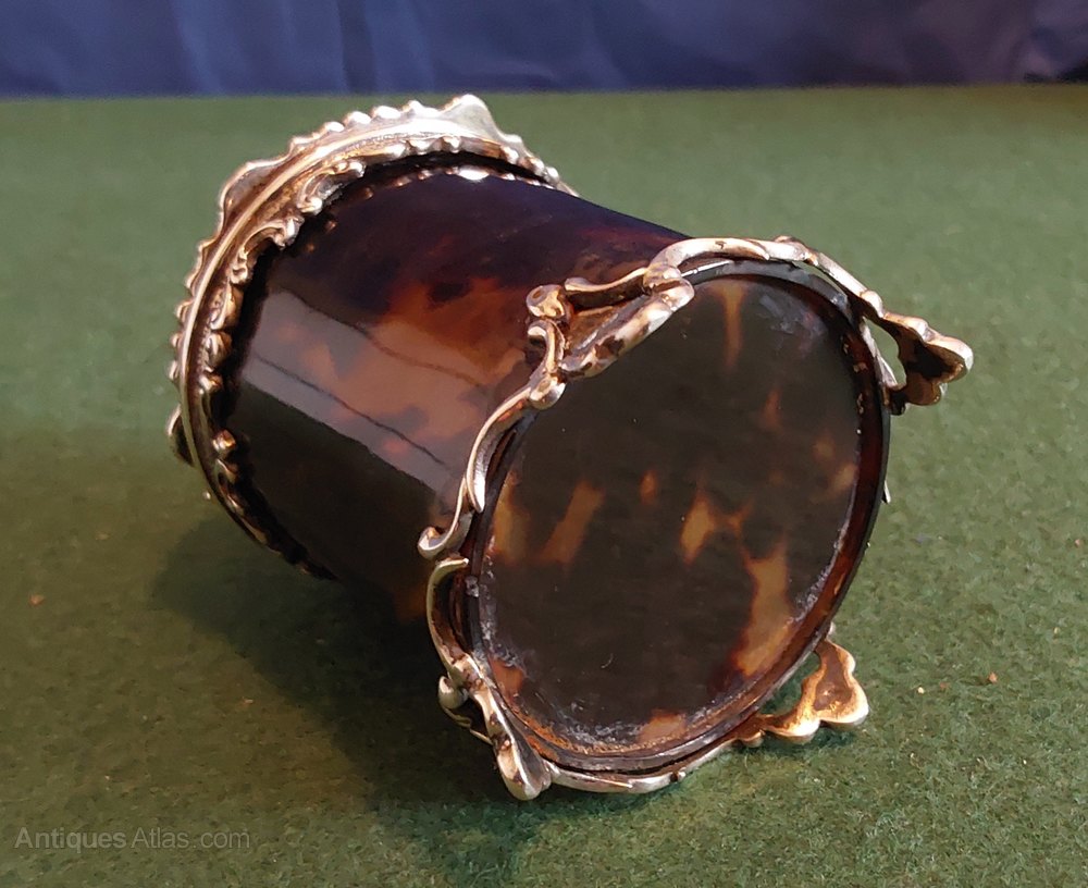 Antiques Atlas - Silver And Tortoiseshell Pot. London 1901.