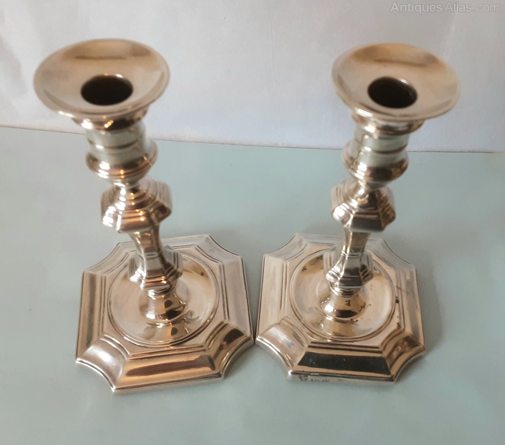 Antiques Atlas - Small Silver Candlesticks Sheffield 1901.