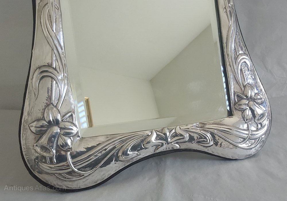 Antiques Atlas - Spring Flower Design Mirror Bevelled Glass.