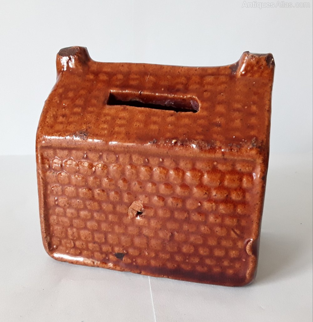 Antiques Atlas Staffordshire Pottery Cottage Money Box C1840 antiques-atlas-staffordshire-pottery-cottage-money-box-c1840
