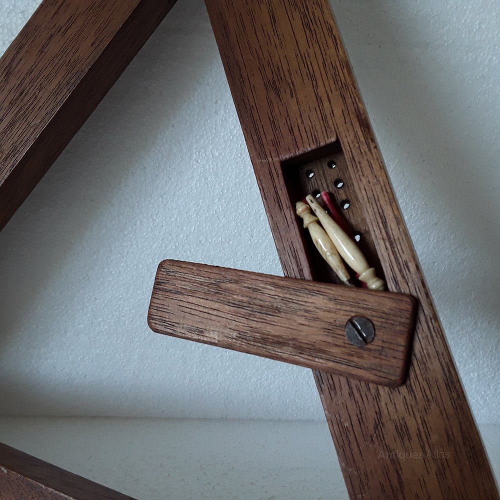 Antiques Atlas - Triangular Cribbage Board With Pegs. C1930.