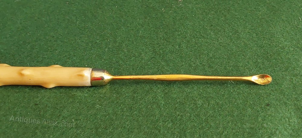 Antiques Atlas - Victorian Ivory Handled Earwax Spoon.