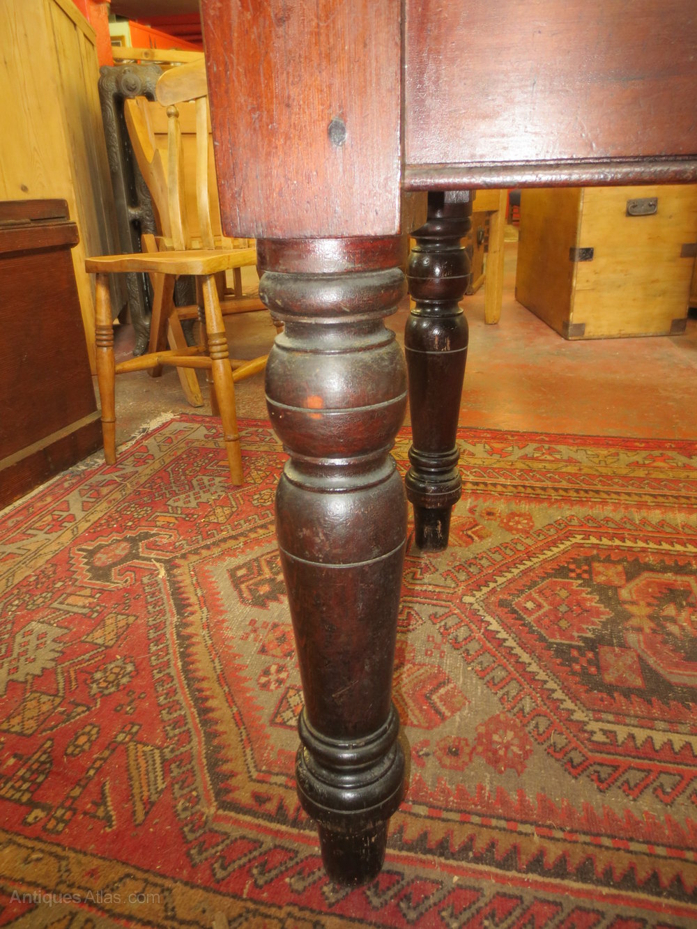 Victorian Pine Kitchen Table - Antiques Atlas