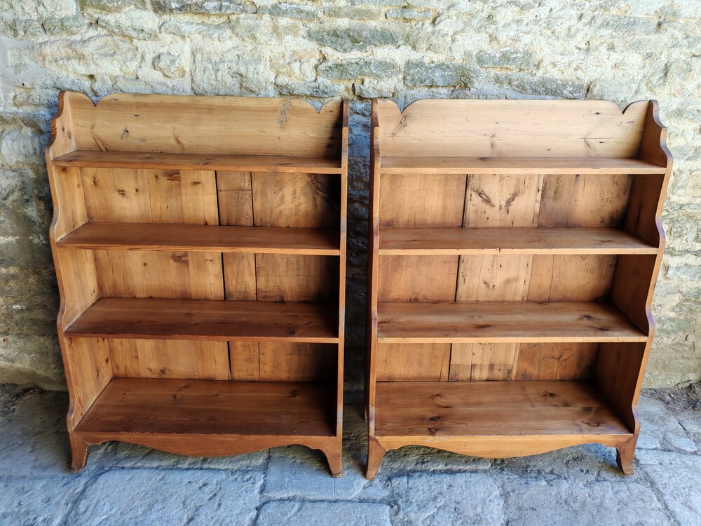 Pair Of Pine Bookcases Circa 1860. as978a338 / 317/011/642 - Antiques Atlas